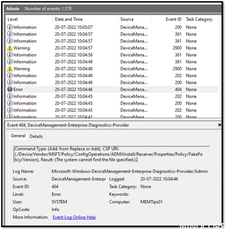 Intune error codes and solutions - Mindcore Techblog
