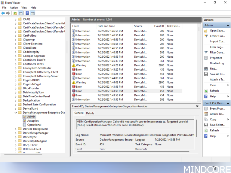 Intune error codes and solutions - Mindcore Techblog