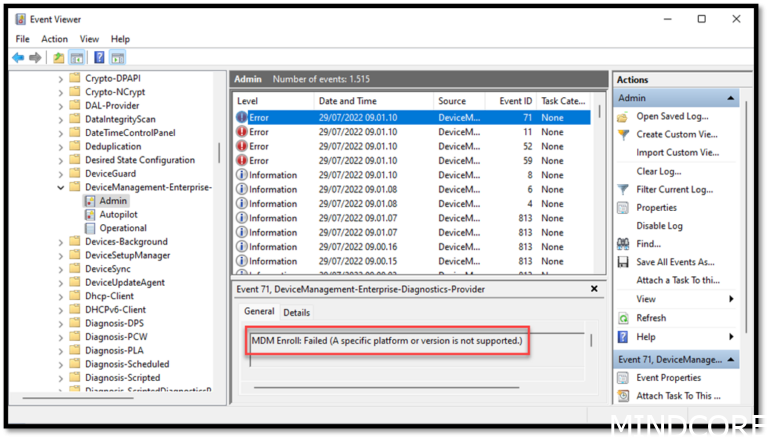 Intune error codes and solutions - Mindcore Techblog