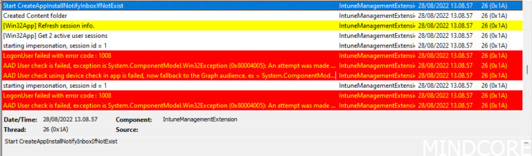 Intune Error Codes And Solutions Mindcore Techblog