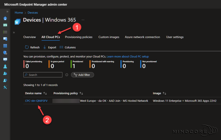 Windows 365 AADJ SSO - Mindcore Techblog