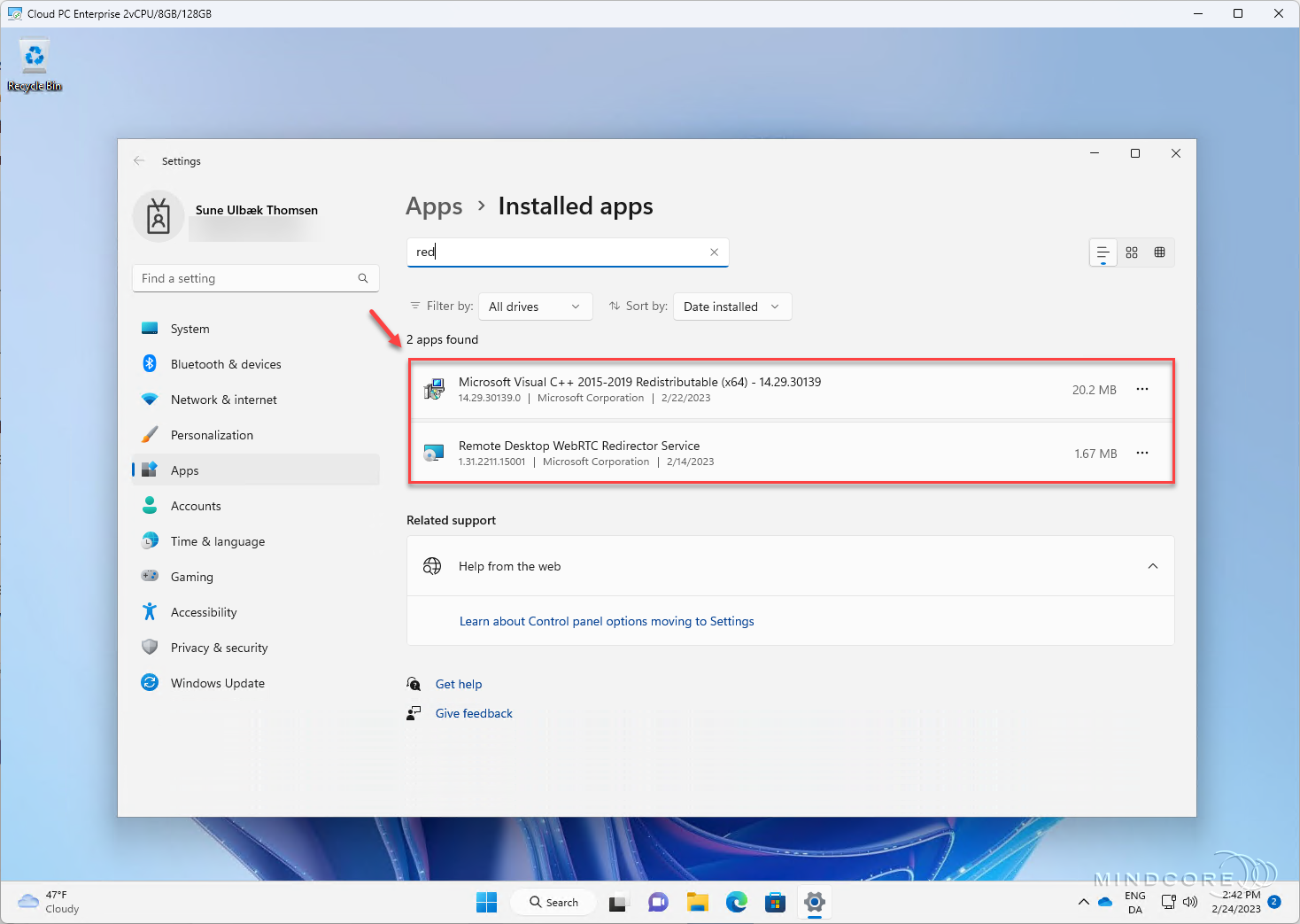 Windows 365 End-User Experience - Part 2 - Mindcore Techblog