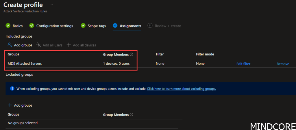 Assign ASR rules to servers through Microsoft Intune Admin Center ...