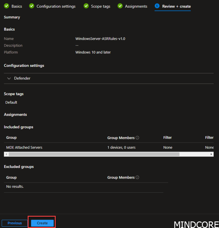 Assign ASR rules to servers through Microsoft Intune Admin Center ...