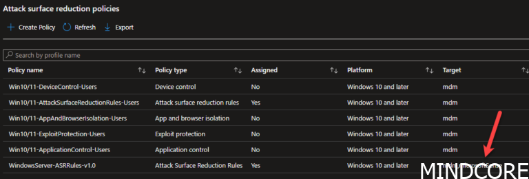 Assign ASR rules to servers through Microsoft Intune Admin Center - Mindcore Techblog
