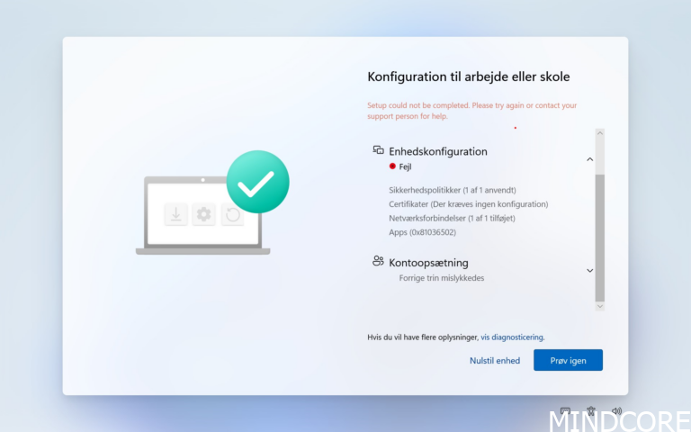 Intune error codes and solutions - Mindcore Techblog