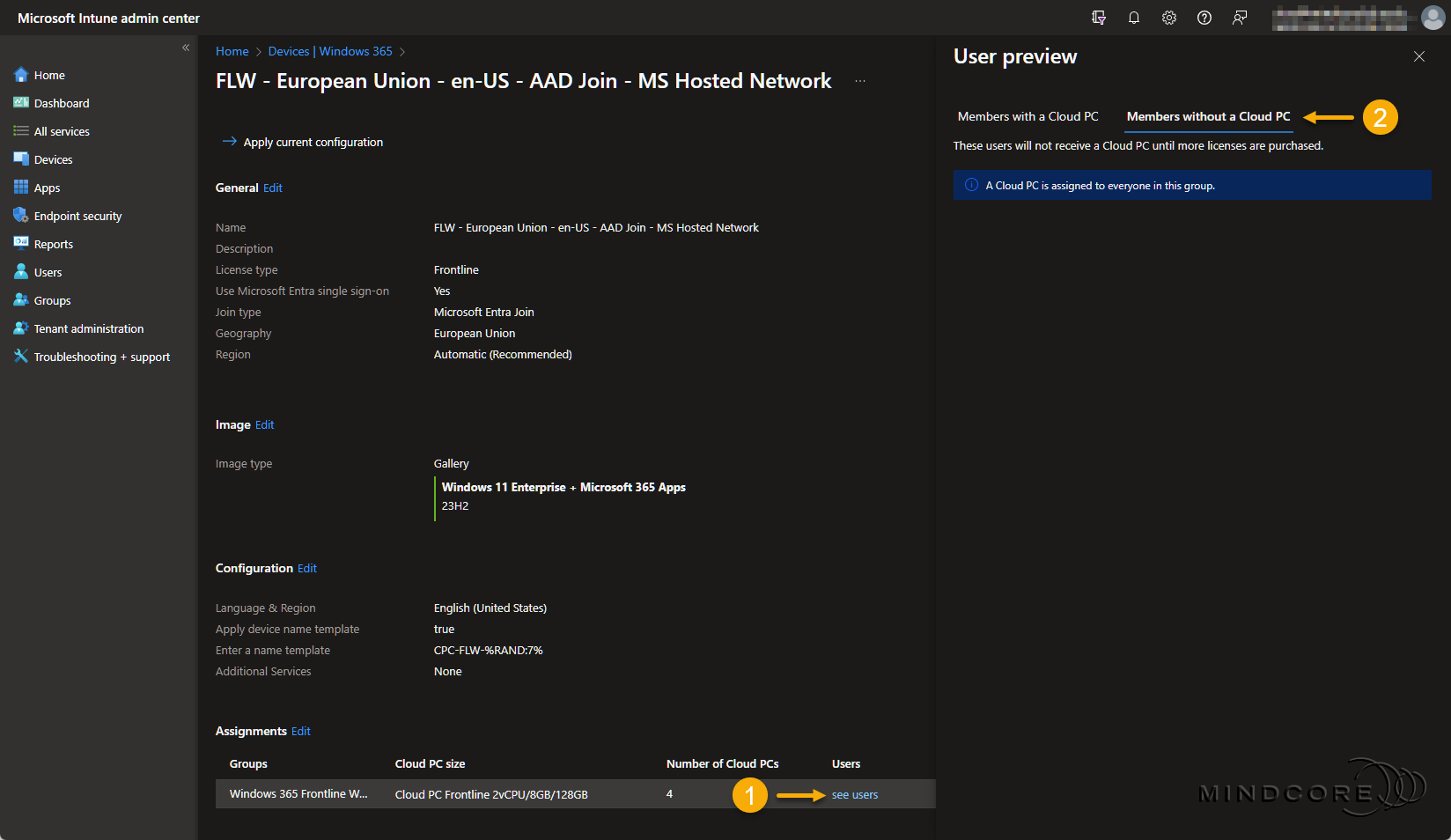 The Concept of Windows 365 Frontline - Mindcore Techblog