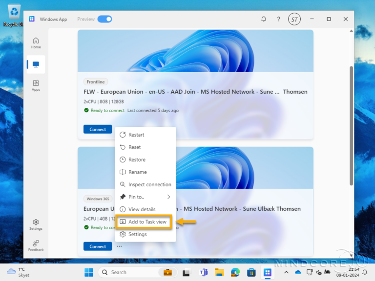 The Concept of Windows 365 Switch - Mindcore Techblog