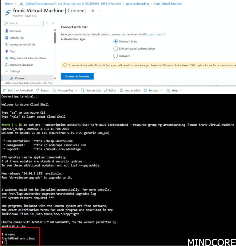 Modern Server Management - Entra ID based SSH Login on Linux with Azure Arc - Mindcore Techblog