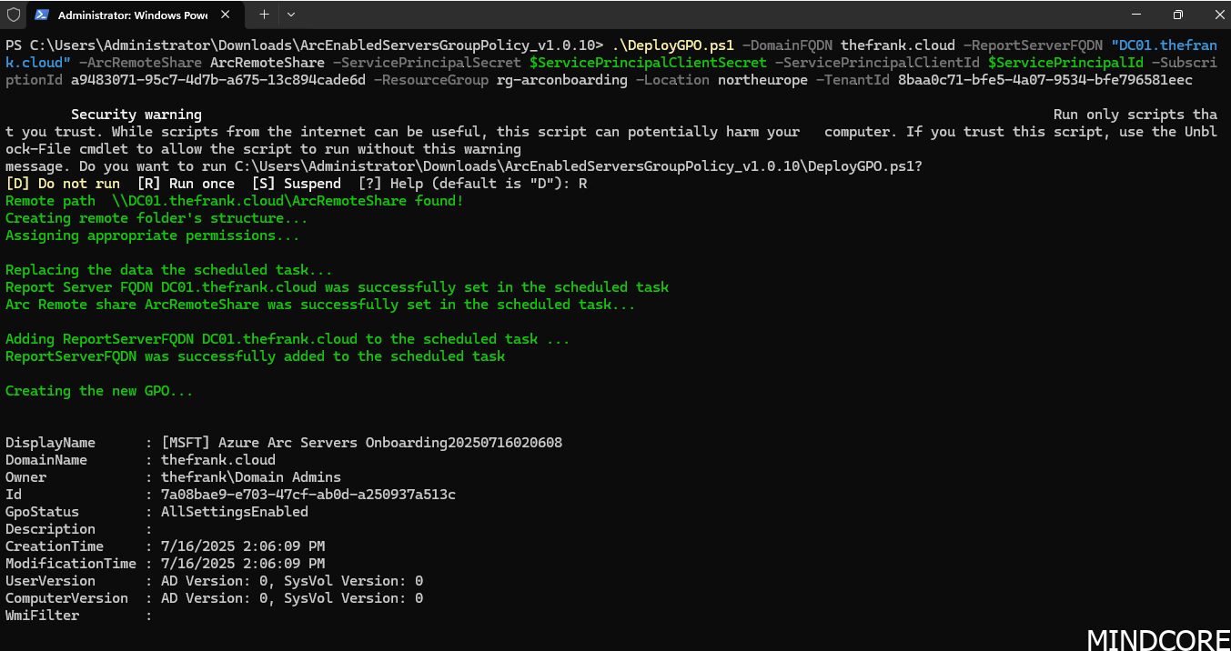 Azure Arc VM Onboarding Pt.2 - GPO Deep-Dive - Mindcore Techblog