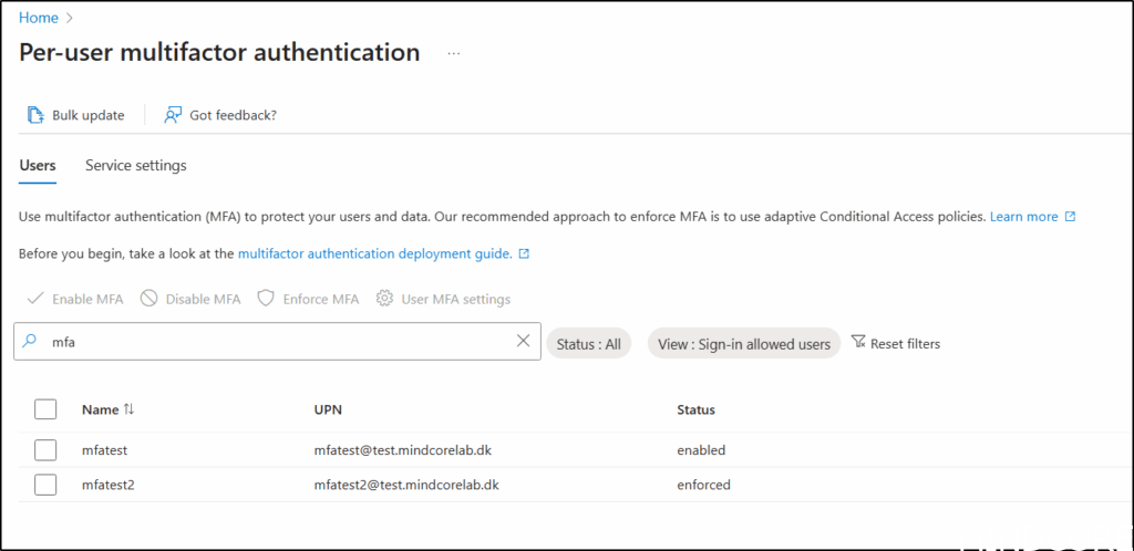 Per-user Entra ID multifactor authentication - Mindcore Techblog