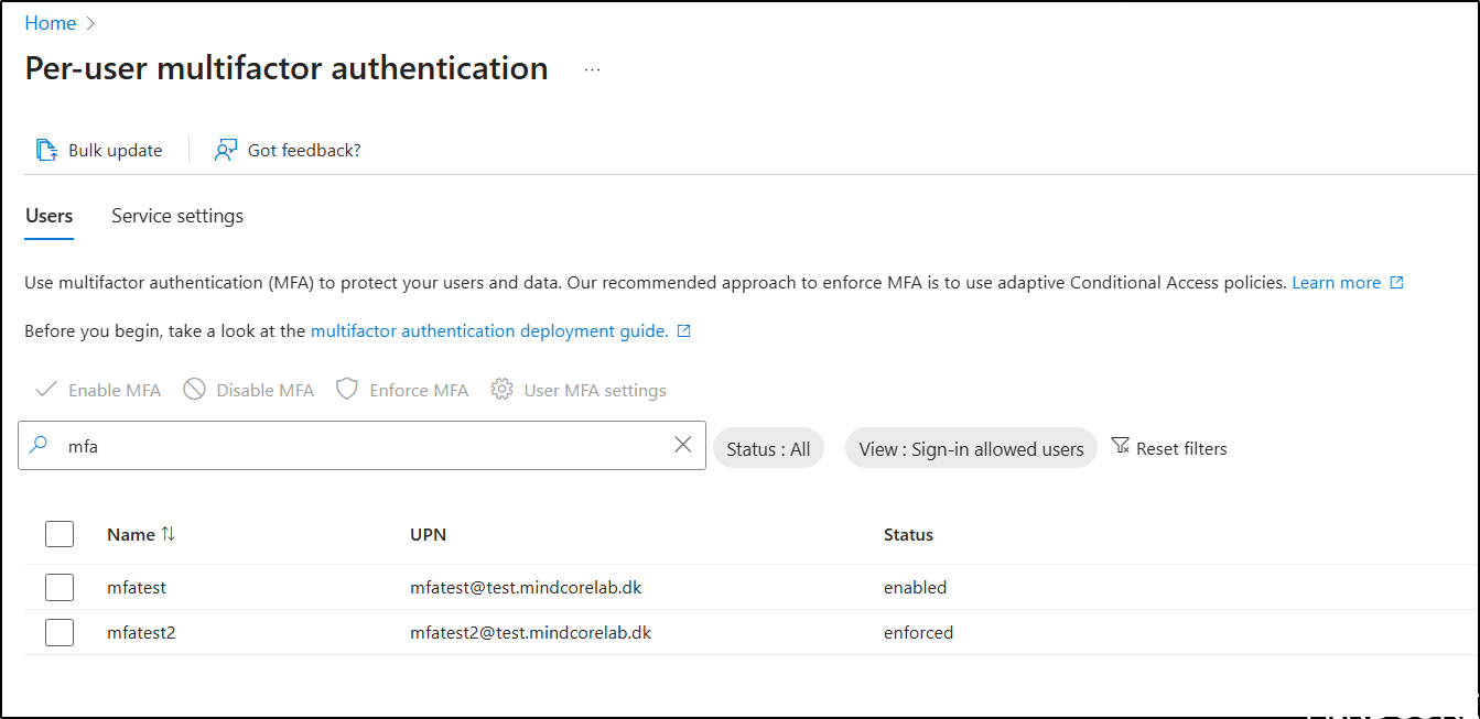 Per-user Entra ID multifactor authentication - Mindcore Techblog