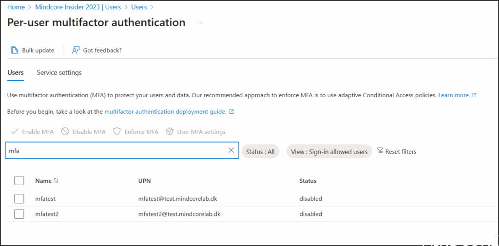 Per-user Entra ID multifactor authentication - Mindcore Techblog