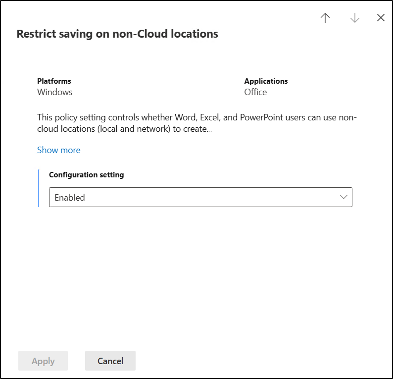 Restrict save in Office apps to Cloud locations - Mindcore Techblog